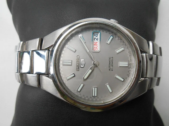RARE VINTAGE SS 7S26-02Fo Seiko 5 Gray Dial Day&Date Mens Automatic Wristwatch EUR 145,15 ...