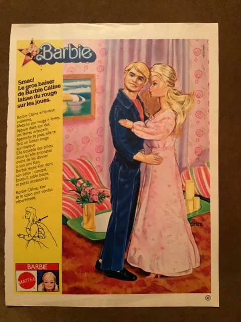 PUBLICITÉ PAPIER ANCIENNE ISSUE D'UN MAGAZINE BARBIE CÂLINE ET KEN SMAC (p 43) EUR 6,00 ...