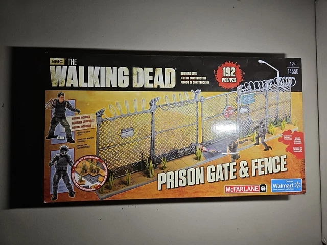 WALKING DEAD MCFARLANE Building Set Prison Gate & Fence Walmart 192 Pcs ...