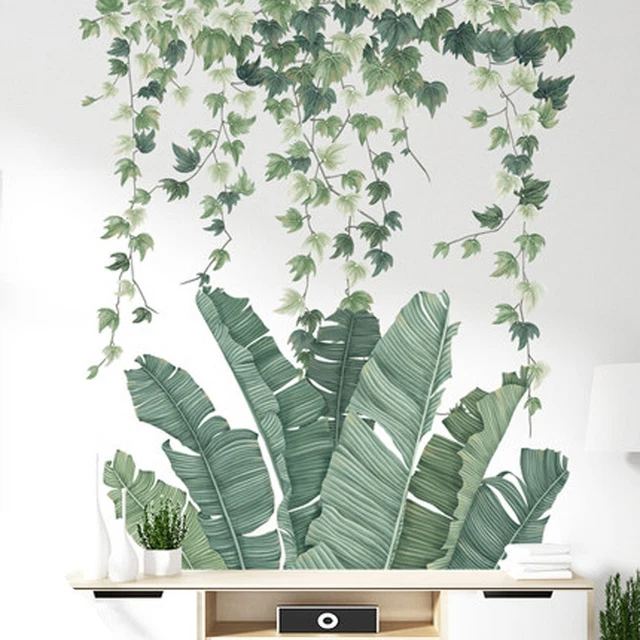TROPICAL PLANTE ARBRE Feuilles Mural Autocollant Décalque Vivant Piéce ...