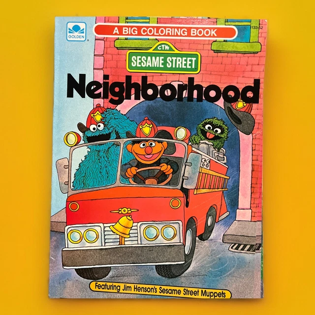 VINTAGE 70S SESAME Street Neighborhood Coloring Book Golden Book 1979 ...