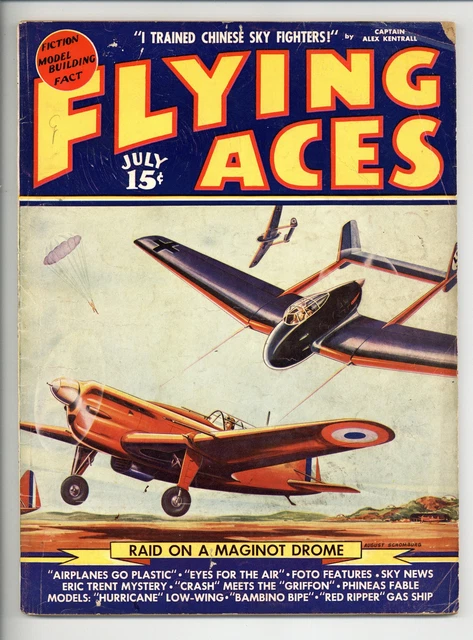 FLYING ACES PULP / Magazine Jul 1940 Vol. 35 #4 VG- 3.5 Low Grade £6.78 ...