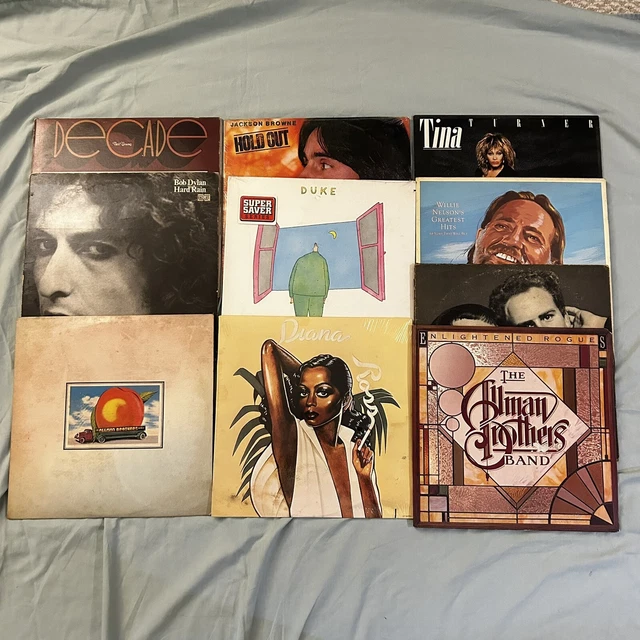 LOT DE DISQUES VINYLES ANNÉES 70 (10) LP Diana Ross, Genesis, Allman ...
