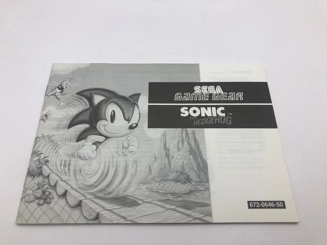 SONIC THE HEDGEHOG Sega Game Gear Manual Retro £9.95 - PicClick UK