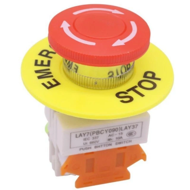 EMERGENCY STOP PUSH Button Switch AC 660V 10A Switch Lift Latching ...