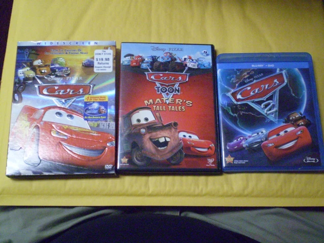 (3) DISNEY PIXAR Cars Blu-Ray/DVD Lot: Cars 1 & 2 + Mater's Tall Tales ...