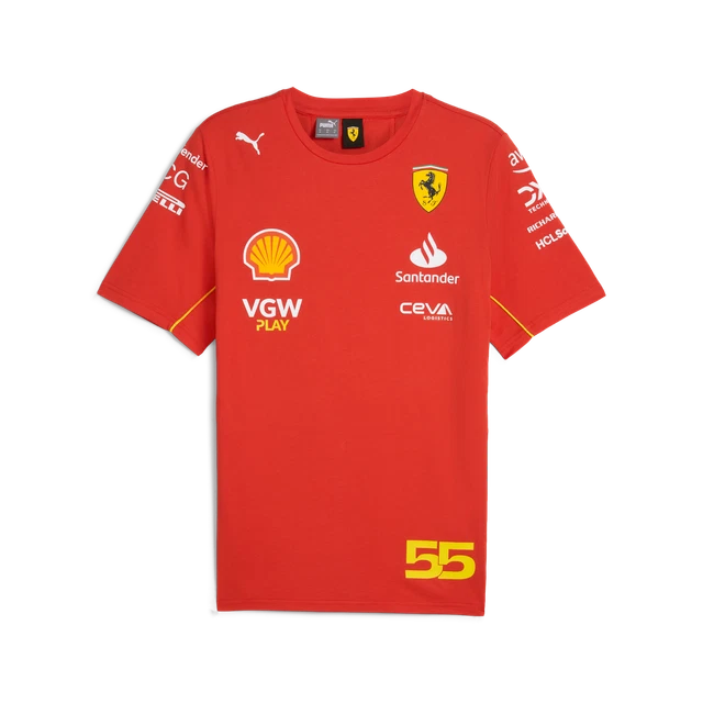 T-SHIRT SCUDERIA FERRARI F1 Team PUMA Carlos Sainz rossa EUR 32,94 ...