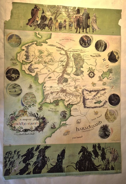 J.R.R. TOLKIEN, 1970 , Middle-earth Map, Art by Baynes £199.00 ...