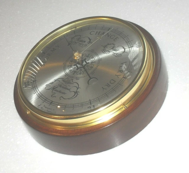 VINTAGE 1970S SHORTLAND MANCHESTER WALL BAROMETER IN CHUNKY MAHOGANY £ ...