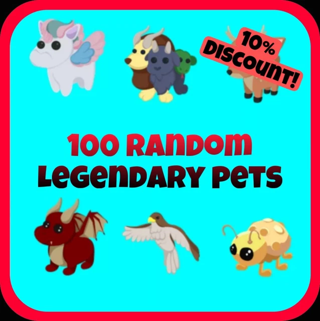100 RANDOM LEGENDARY Pets Bundle - Adopt A Pet From Me - Quick Delivery ...