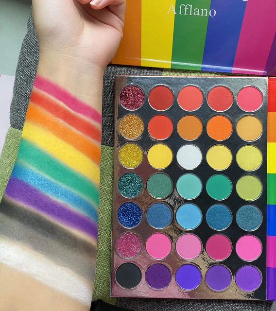 PALETTE OMBRETTI COLORATI glitter e opachi, tavolozza ombretti Afflano ...