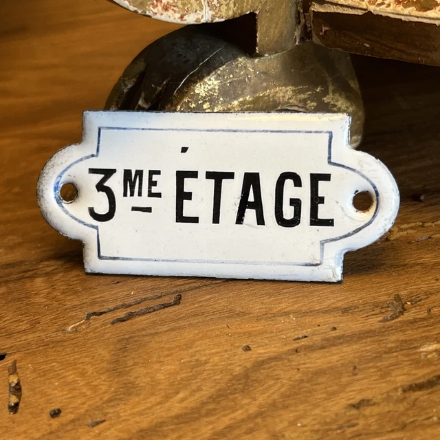 PLAQUE ÉMAILLÉE ANCIENNE/NUMÉROS Émaillés / Quincaillerie Hôtel Étage 3me EUR 1,00 - PicClick FR