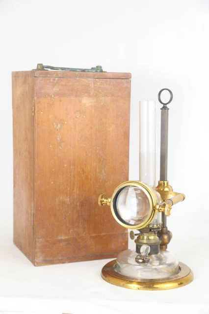 VICTORIAN W WATSON & Sons Ltd Brass Microscope Lamp With Original Box ...