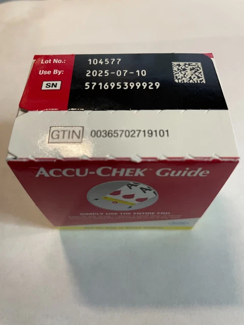 TIRAS REACTIVAS GUÍA ACCU-CHEK (paquete de 50) CADUCA 7/10/2025 10 ...
