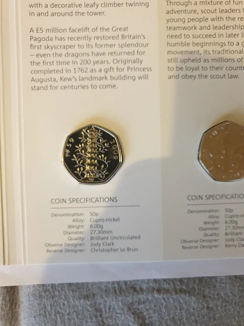 KEW GARDENS 50P Coin 2019 50 Years Of The 50p,British Culture 6 Coin ...