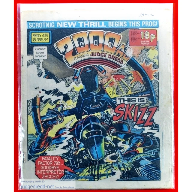 2000AD PROG 308 Alan Moore 1st Skizz Appearance Comic Book 19 3 1983 UK ...