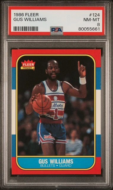 1986 FLEER GUS Williams #124 Psa 8 Comme Neuf Balles Washington ...