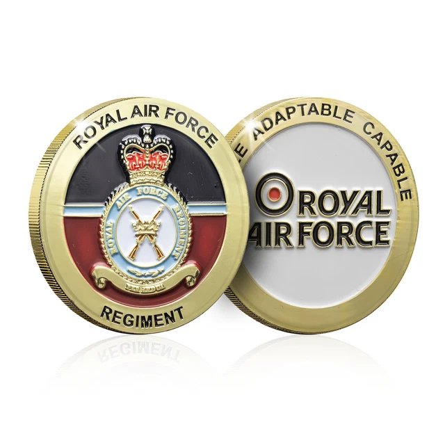ROYAL AIR FORCE RAF Regiment Memorabilia Commemorative Gold Spoof ...