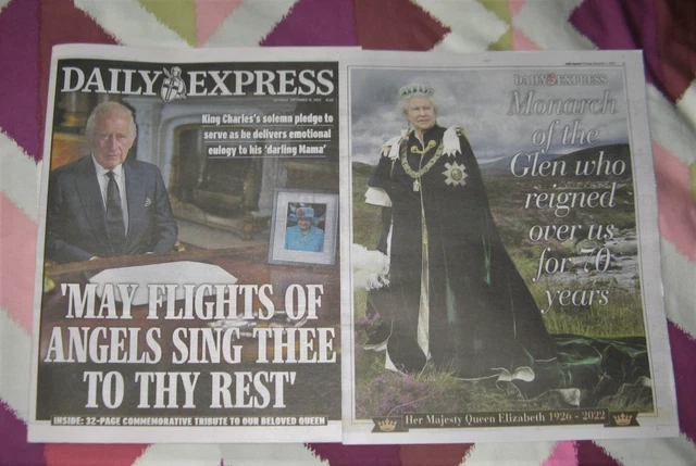 DEATH OF QUEEN Elizabeth II & King Charles III - Daily Express 10/09/22 ...