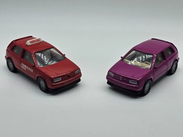 SIKU 1010 2ER Set VW Golf III GL Violett + Fahrschule Hinz guter ...