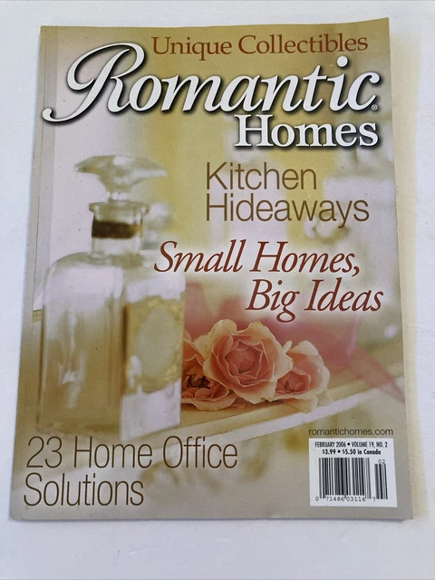 ROMANTIC HOMES MAGAZINE February 2006 Kitchen Hideaways Home Office ...