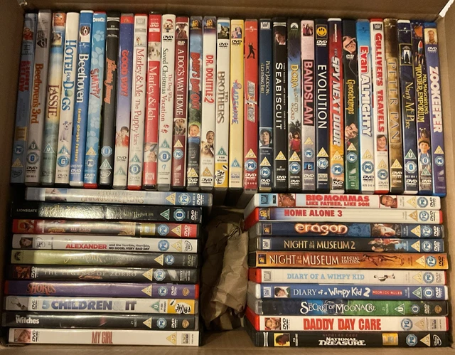 JOBLOT BUNDLE OF 50 x DVDs. Children, Kids Cert U & PG. Inc. 12 Dog ...