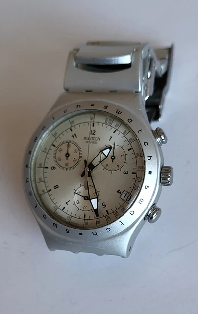 VINTAGE SWATCH IRONY Aluminium Chronograph Freezing Rain Watch for Men AG 1999 £57.92 - PicClick UK
