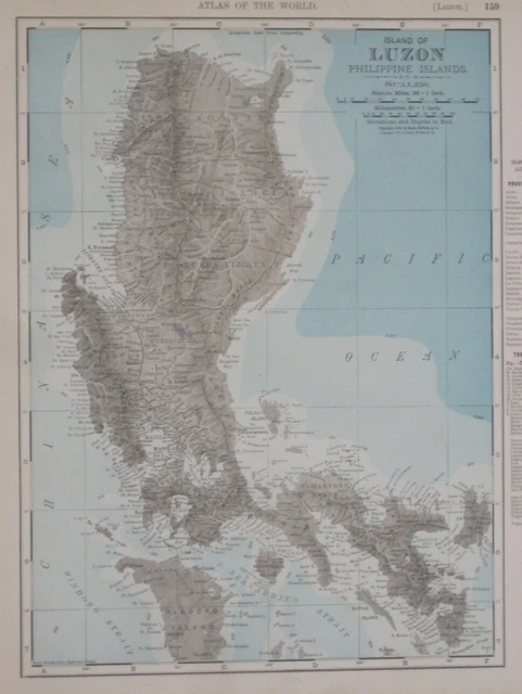 ORIGINAL 1901 MAP LUZON Philippines Manila Cavite Lingayen Balayan Tibi ...