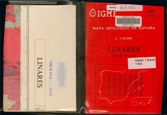 MAPA GEOLOGICO DE Espana. No. 905. Part 19-36. LINARES. 1:50.000. (1 Karte + 1 E EUR 17,50 ...