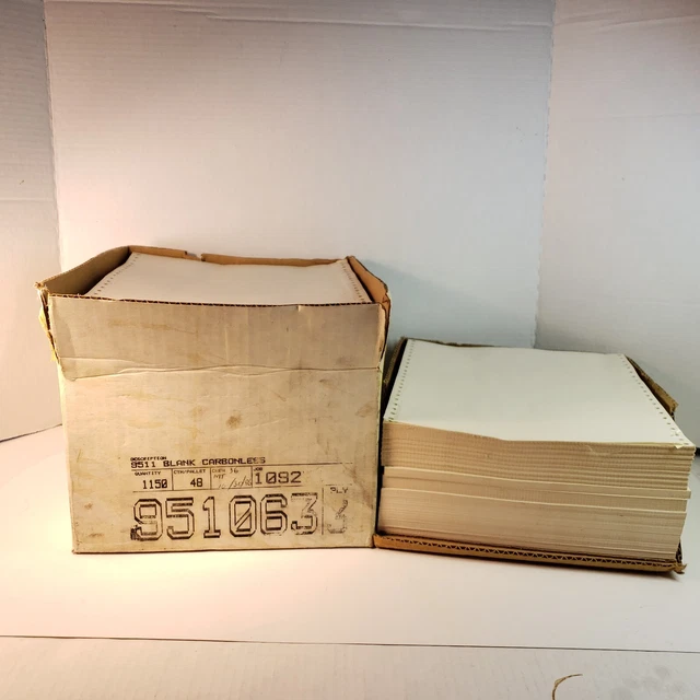 DOT MATRIX CONTINUOUS Feed Computer Paper - About 1500 Sheets or 28lb 9 ...