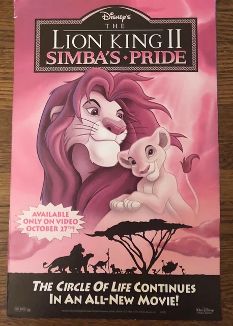 DISNEY’S THE LION King II Simba’s Pride release on video poster EUR 6 ...