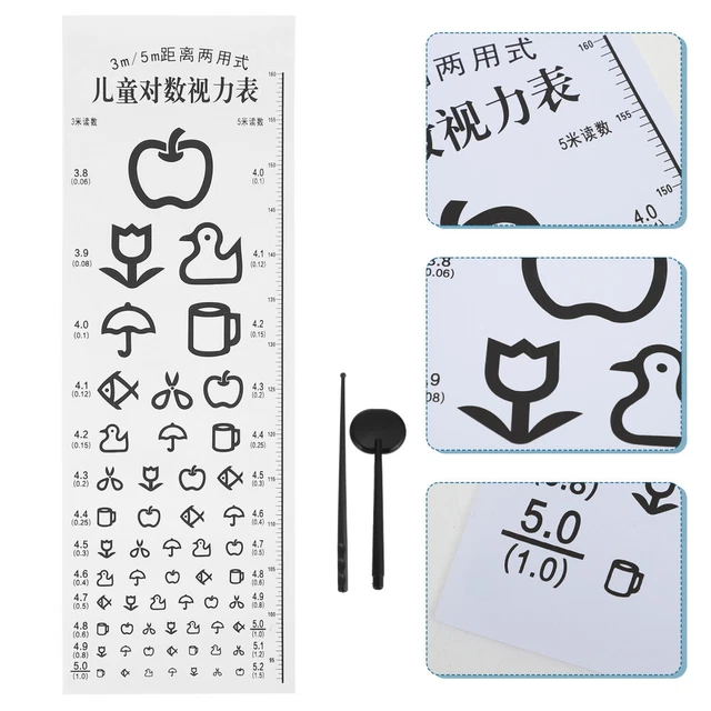 OPTOMETRY TESTER STANDARD Eye Chart Kids Eye Chart Kids Eye Exam Chart ...