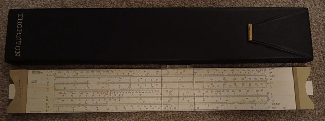 VINTAGE BRITISH THORNTON 10" Slide Rule P271 With Case Log Ruler Sin ...