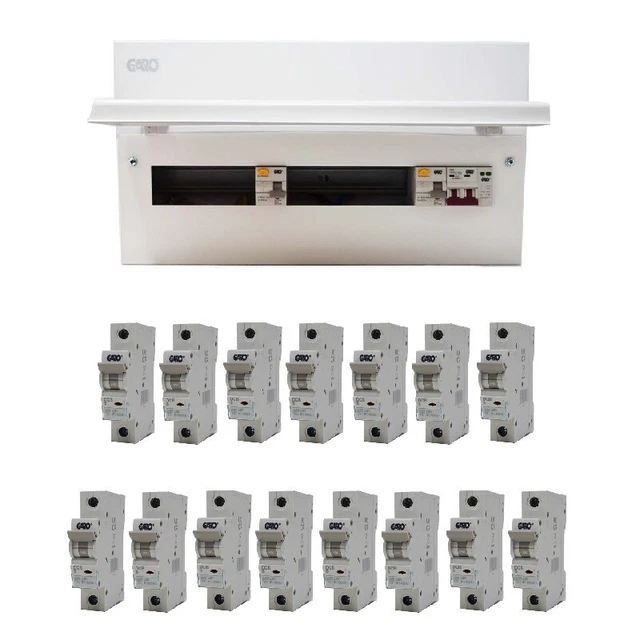 GARO DIAMOND METAL Clad Consumer Unit 100A Iso & SPD 22 Way & 2 x 80A ...