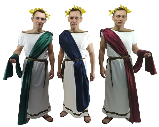 MENS GREEK GOD Roman Senator Grecian Mythology Toga Robes Historical ...