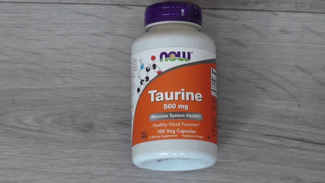 NOW FOODS TAURINE 500mg 100 Vegetarian Capsules, Brain, Eyes, Nervous ...