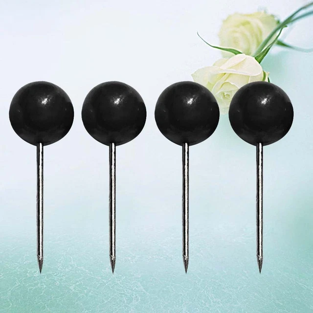 300 PCS PIN Thumb Tacks for Cork Board Thumbtacks Wall Steel Black Map ...