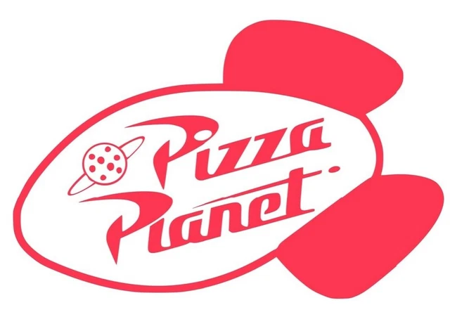 DISNEY'S TOY STORY Red Pizza Planet Logo - 4" Wide - HANDMADE £3.00 ...