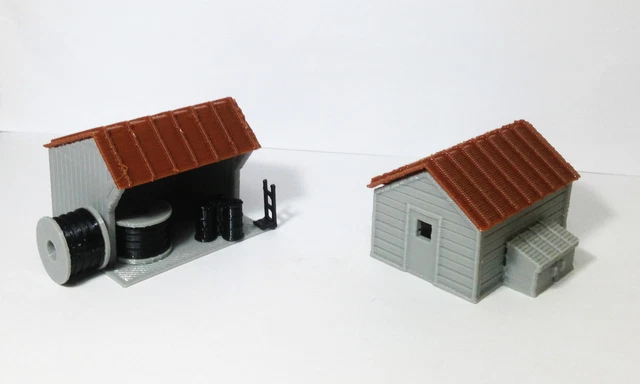 OUTLAND MODELS TRAIN Railway Layout Trackside House Equipment Shed Set ...