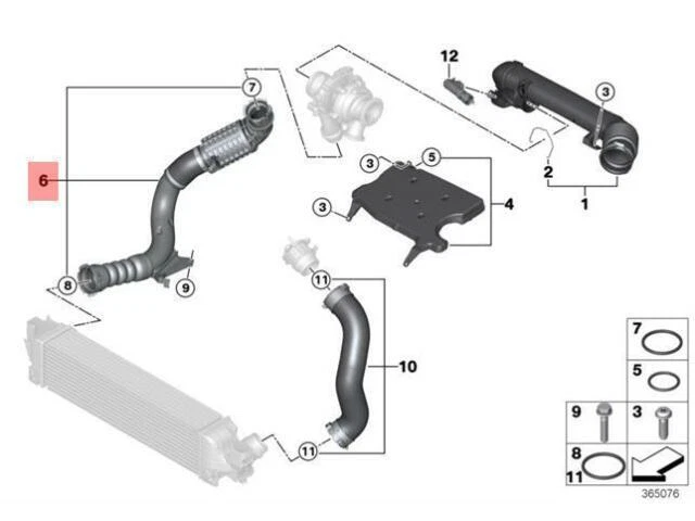 ORIGINALE BMW F45 F46 F48 F54 F55 Intercooler Tubo Turbo Tubo ...