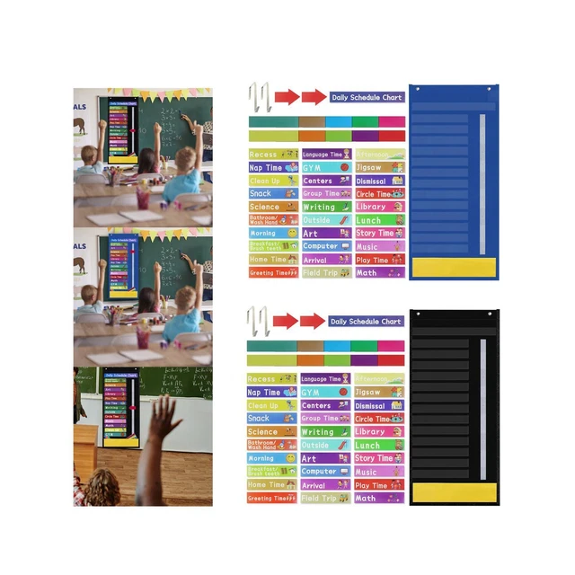 DAILY SCHEDULE POCKET Chart Educational Charts for Classroom Preschool ...