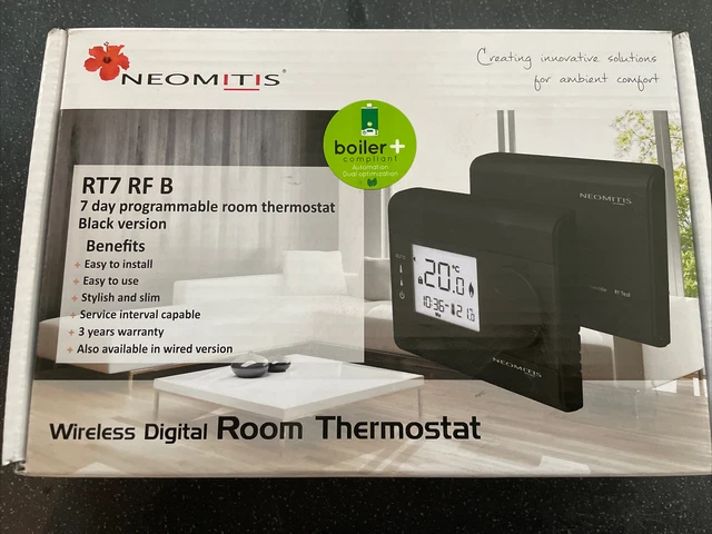 NEOMITIS WIRELESS 7 Day Programmable Digital Room Thermostat RT7RFB ...