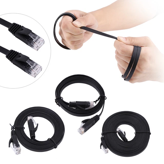RJ45 CAT6 ETHERNET Network Flat LAN Cable UTP Patch Router Cables 1000M ...