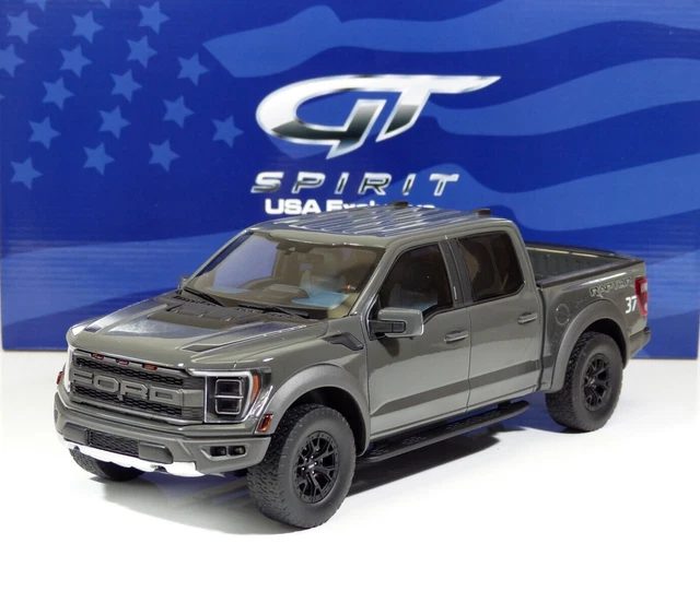 FORD F-150 RAPTOR 2022 Pick Up dark gray black rims 1:18 US051 GT ...