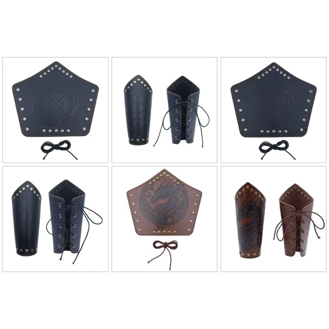 MALE ROLE PLAY Knight Medieval Arm Guards with Rivet Embossed Pattern £ ...
