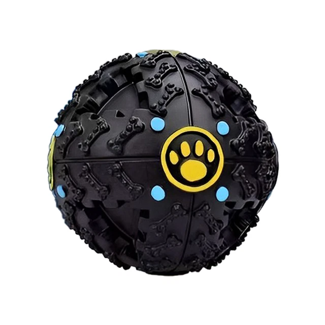 DOG BALL TOY Food Dispensing Indoor Outdoor Squeaky Sound Round ...