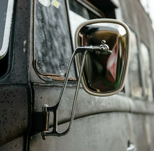 VW SPLITSCREEN COMMERCIAL Mirror Arms & Mirrors M194 (pair) polished ...
