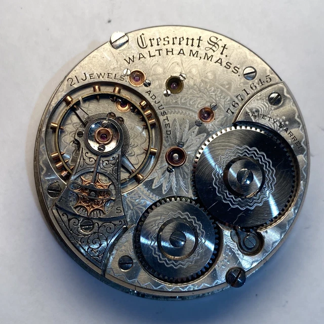 WALTHAM 92 MODEL Crescent Street 21J Railroad Watch 18s Movement Runs ...