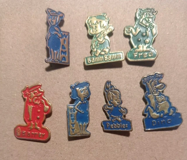 THE FLINTSTONES HANNA-BARBERA Cartoon Vintage pin badge Set Rare £30.36 ...