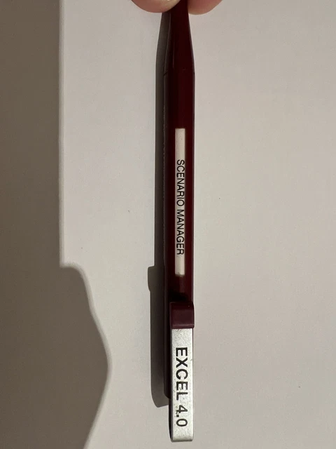 VINTAGE MICROSOFT EXCEL 4.0 Rotating Action Ballpoint Pen From 1992 ...